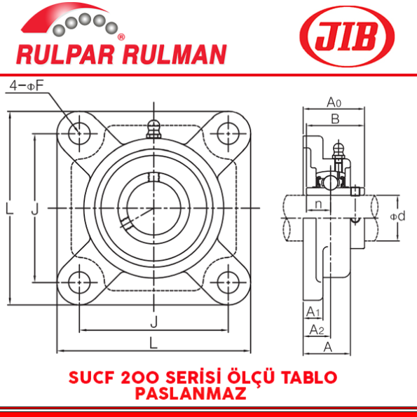 SS UCF 213 Paslanmaz JIB Yataklı Rulman – Rulpar Rulman